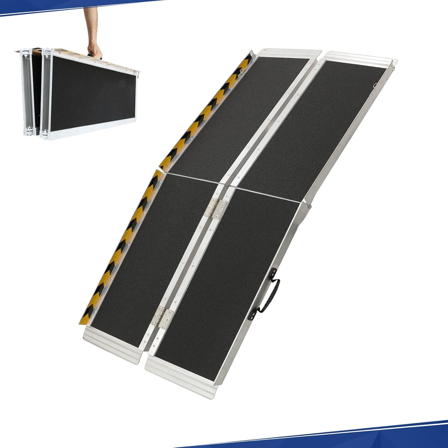 5FT Wheelchair Ramp, 60" L x 29" W Threshold Ramps, Non-Skid Portable ...