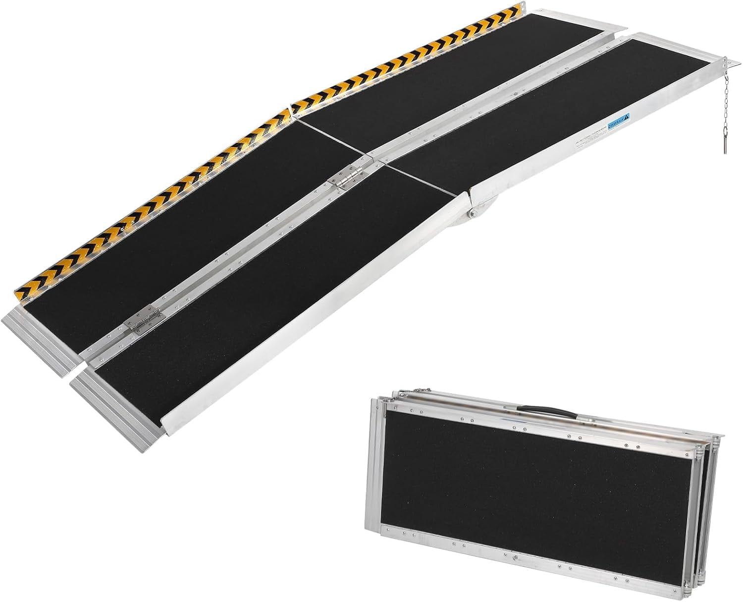 5FT Wheelchair Ramp, Portable Aluminum Folding Handicap Ramp, 600 LBS ...