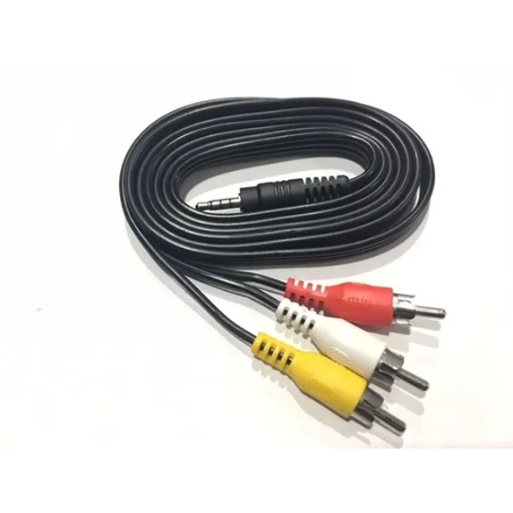 5Ft 3.5Mm 1/8" Male To 3 Rca Male Plug Composite Audio Video Av Y Cable ...