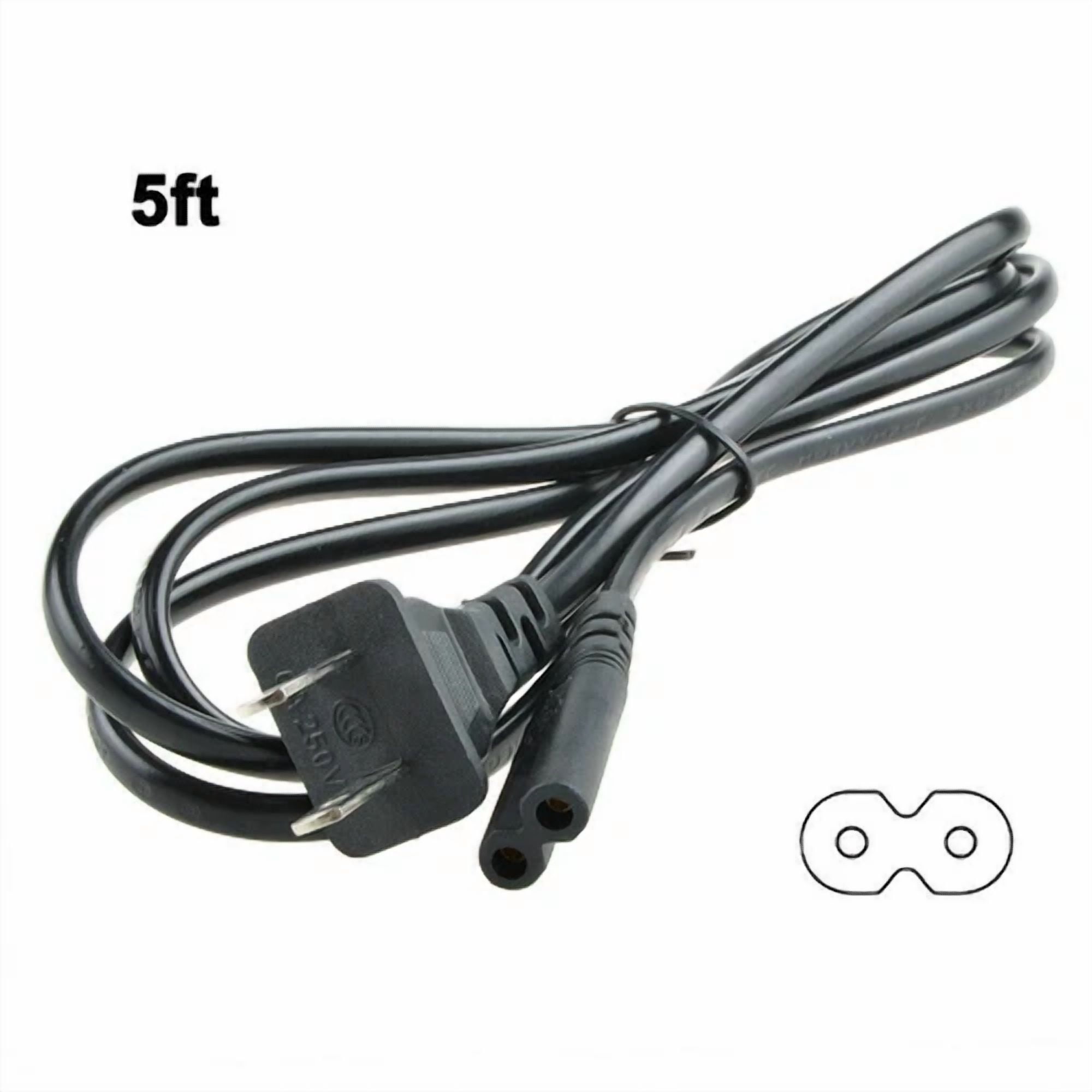 5Ft Ac Power Cable Cord Lead For Microsoft Xbox One S Go X-Box Plug-In ...