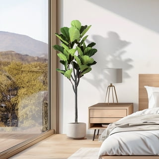 6ft Artificial Natural Fig Tree Bush Indoor/Outdoor decorative Planter ...