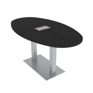 6X3 Rectangular Conference Table With Square Metal Base Power Module ...