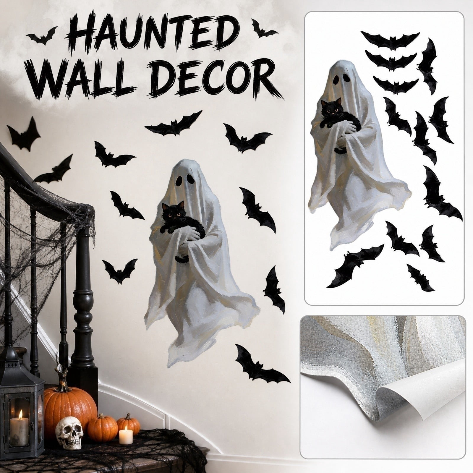 5Ft Halloween Hanging Light up Ghost Decorations Outdoor, Can Sit ...