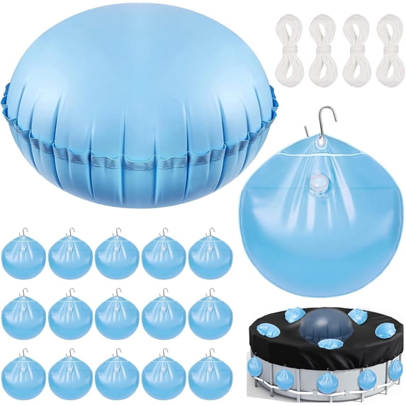 5Ft Pool Pillows with 16PCS Pool Cover Weights, Winter PVC Pool Pillows ...