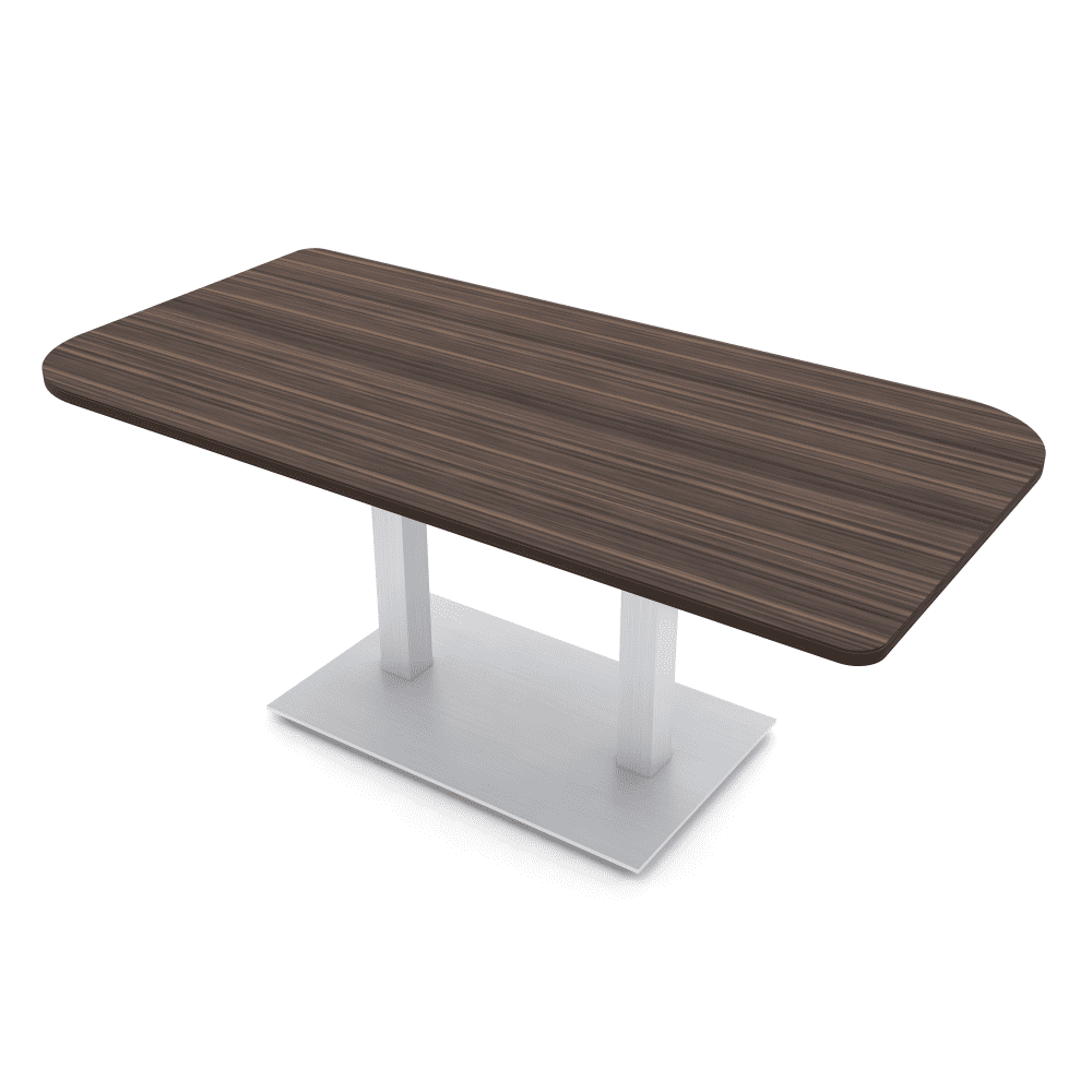 5Ft Small Rounded Corner Conference Table Metal Base Electric Module ...