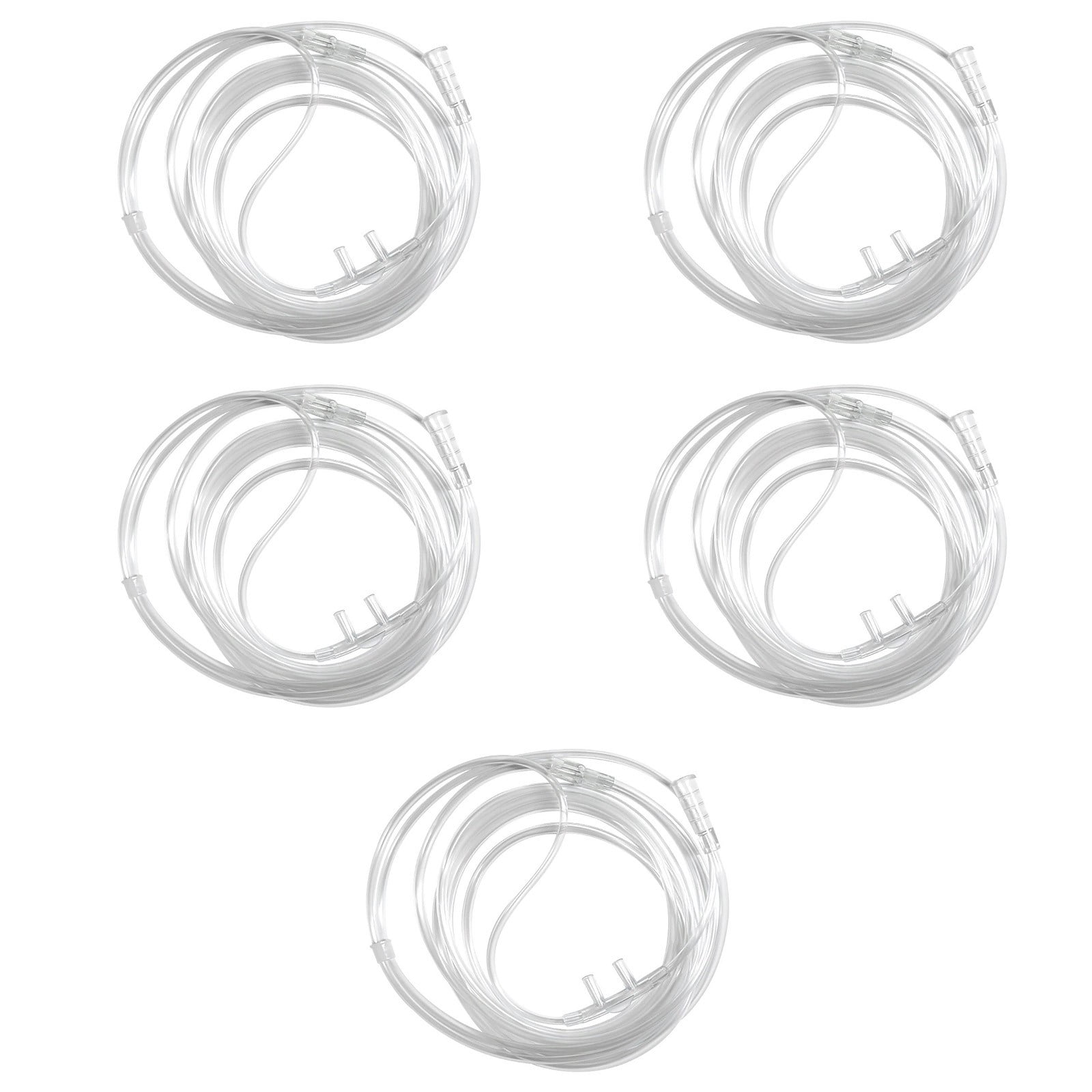 5Ft Soft Adult Oxygen Nasal Cannula 5-Pack - Curved Prongs, Crush ...
