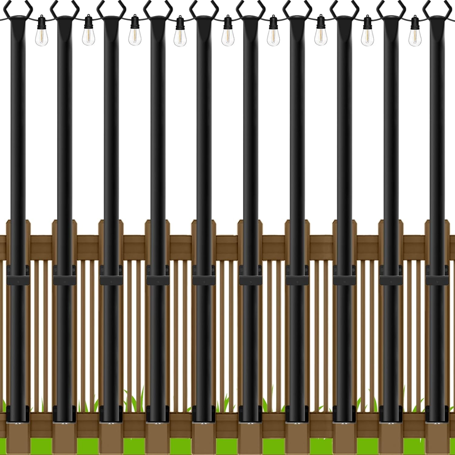 5Ft String Light Poles 10 Pack,Light Poles for Outside Lights,Outdoor ...