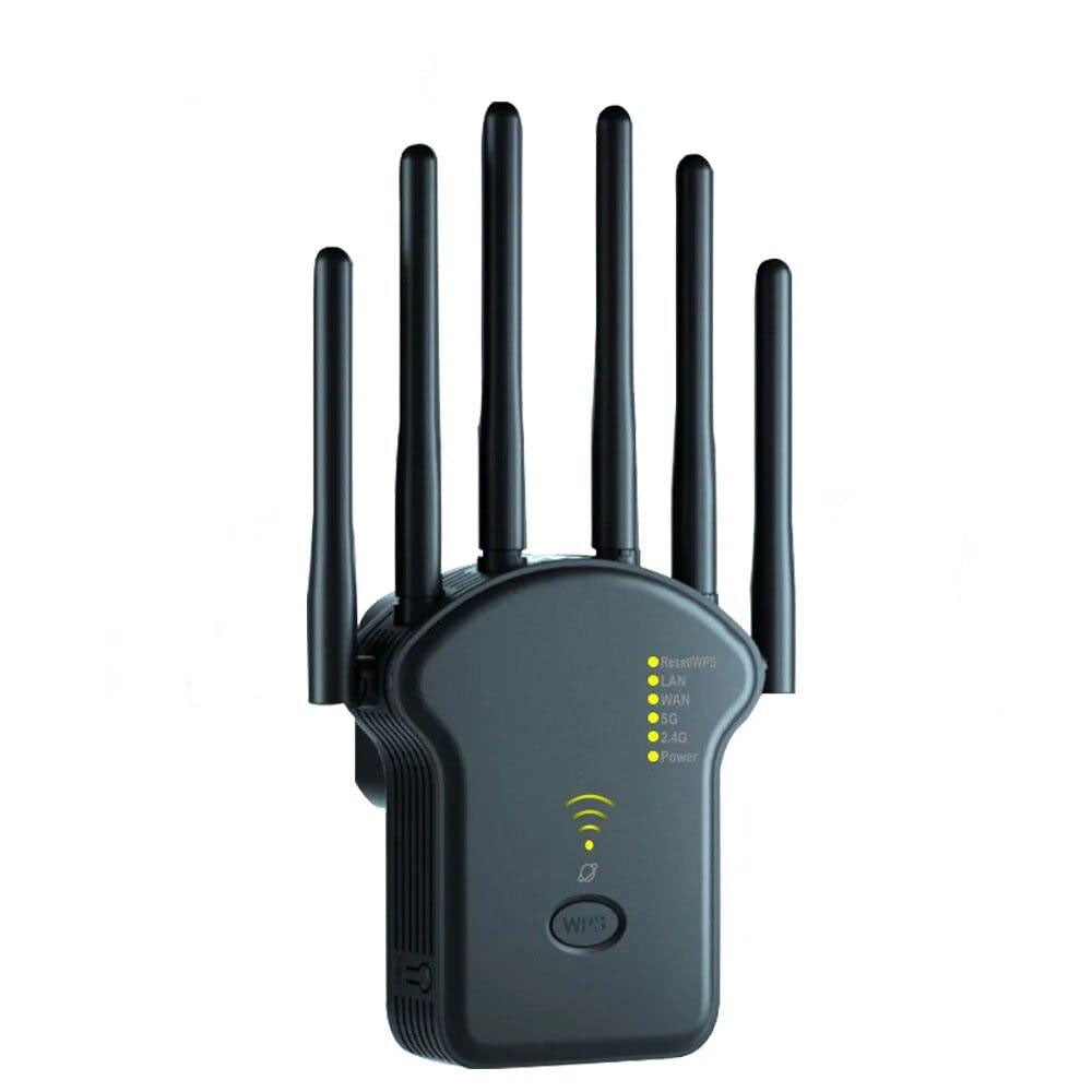 5G 1200Mbps Wireless WiFi Repeater WiFi Signal Repeater 2.4G 5.8G Dual ...