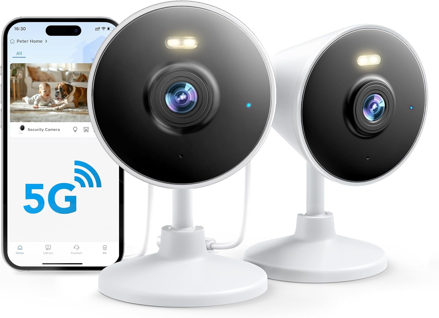 [5G & 2.4G] Indoor/Outdoor Security Camera for Home, Baby/Elder/Dog/Pet ...