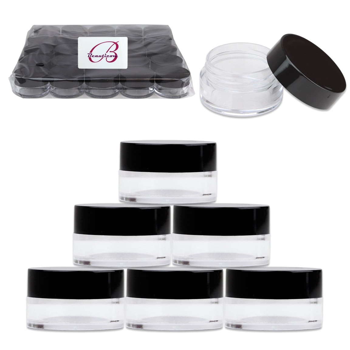5G/5ML High Quality Leak-Proof Plastic Clear Cosmetic Sample Jars with ...