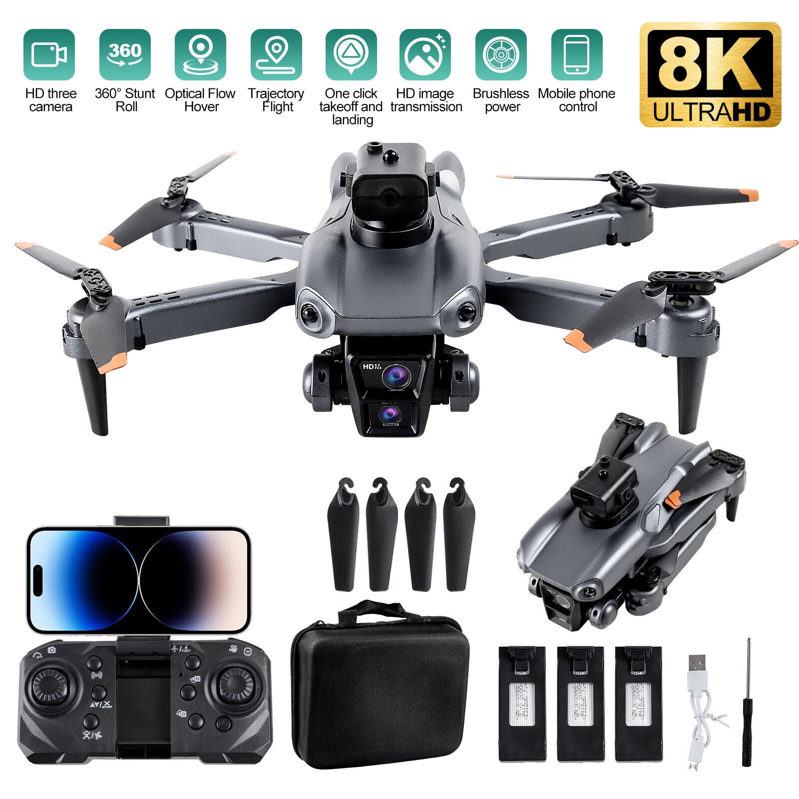 5G 8K GPS Drone x Pro with HD Dual Camera Drones WiFi FPV Foldable RC ...