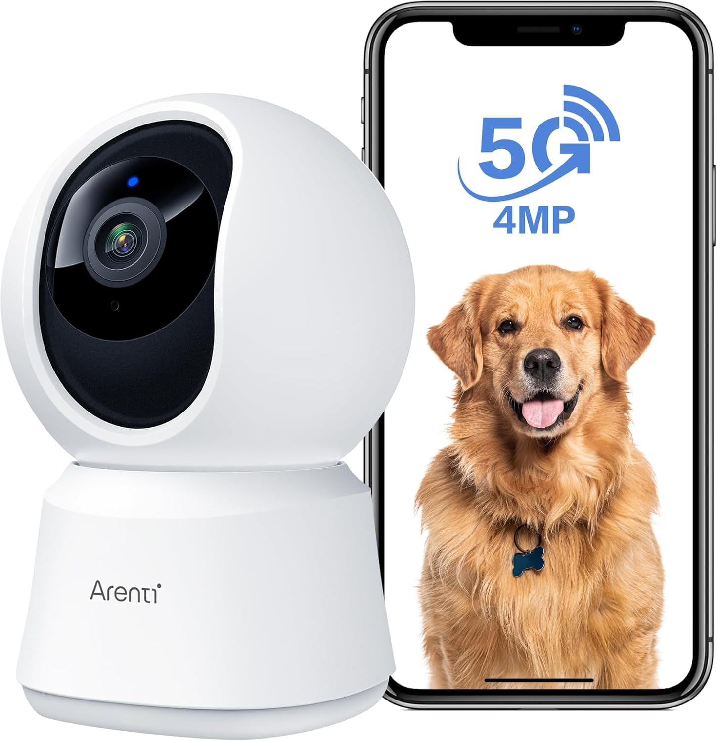 5G Indoor Security Camera, 4MP Pet Camera with Speaker for Dog/Cat ...