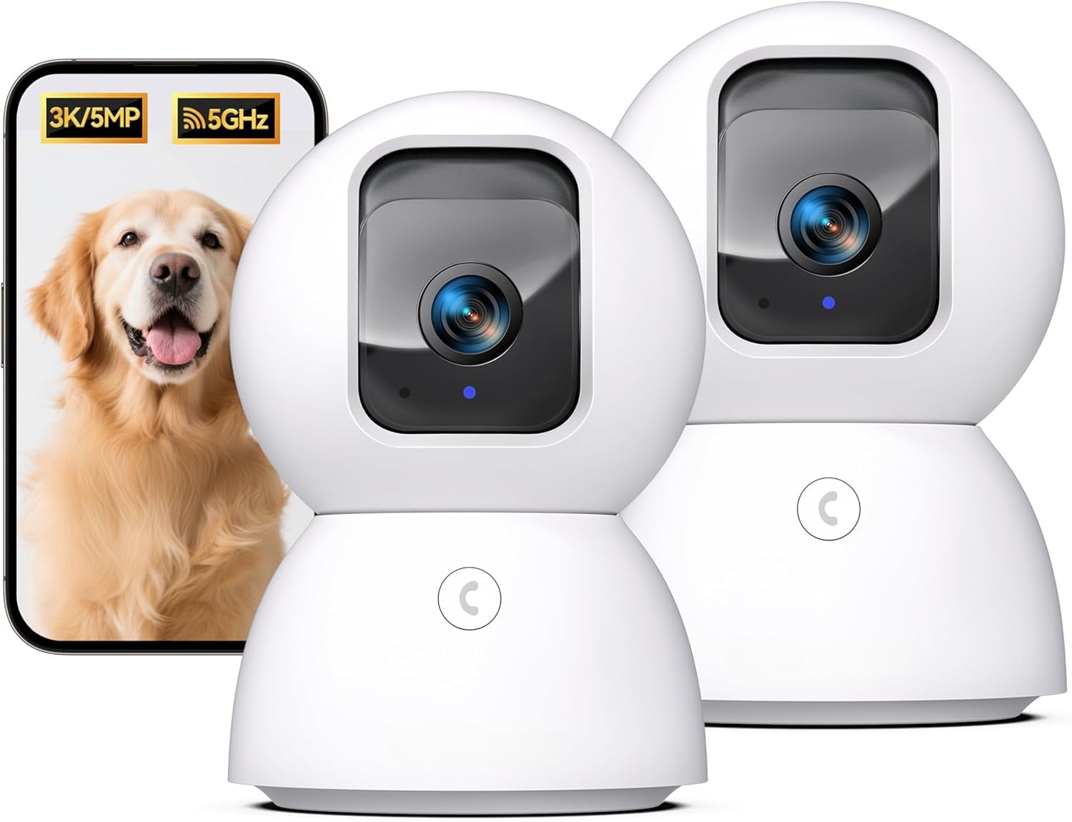 5G Security Camera Indoor, 3K Pet/Dog Camera with Speaker/Phone App ...