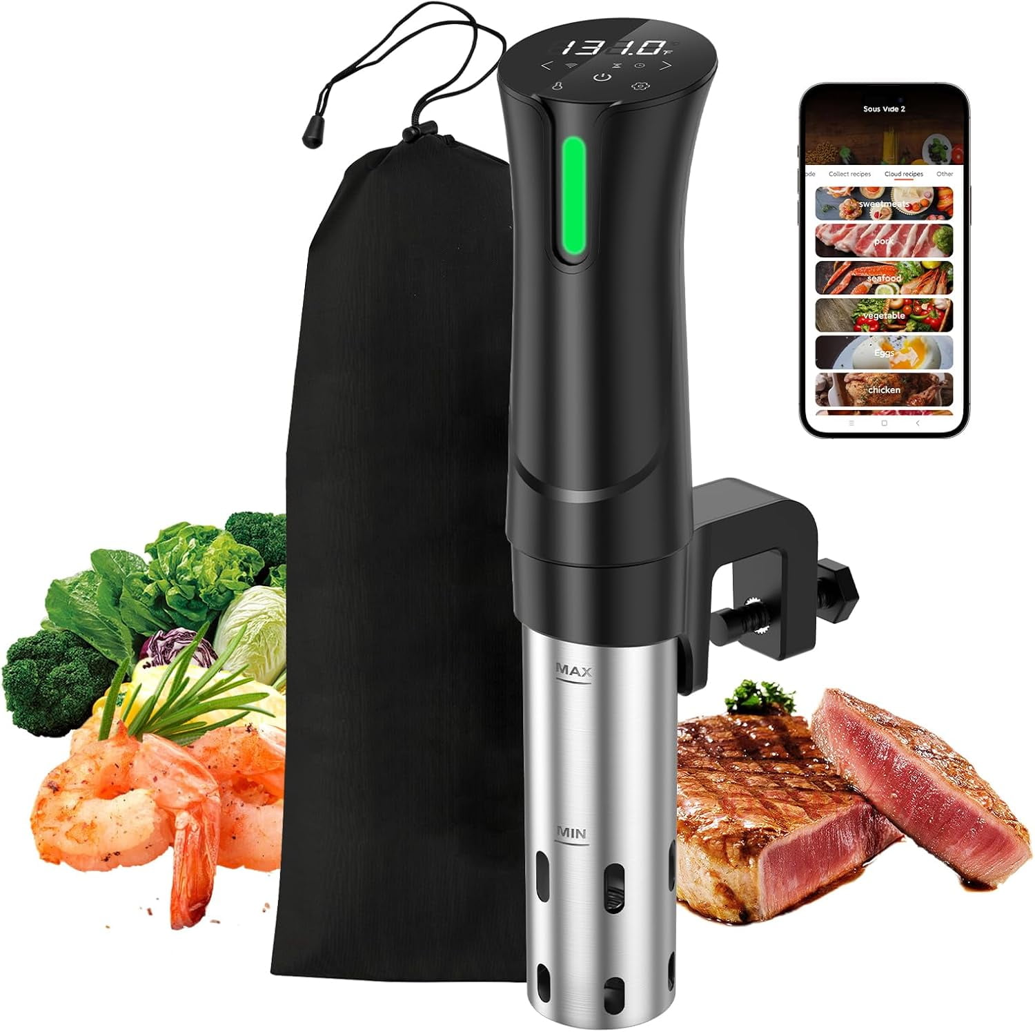 5G WIFI Sous Vide Machine|1100 Watts Sous Vide-Precision Cooker with ...