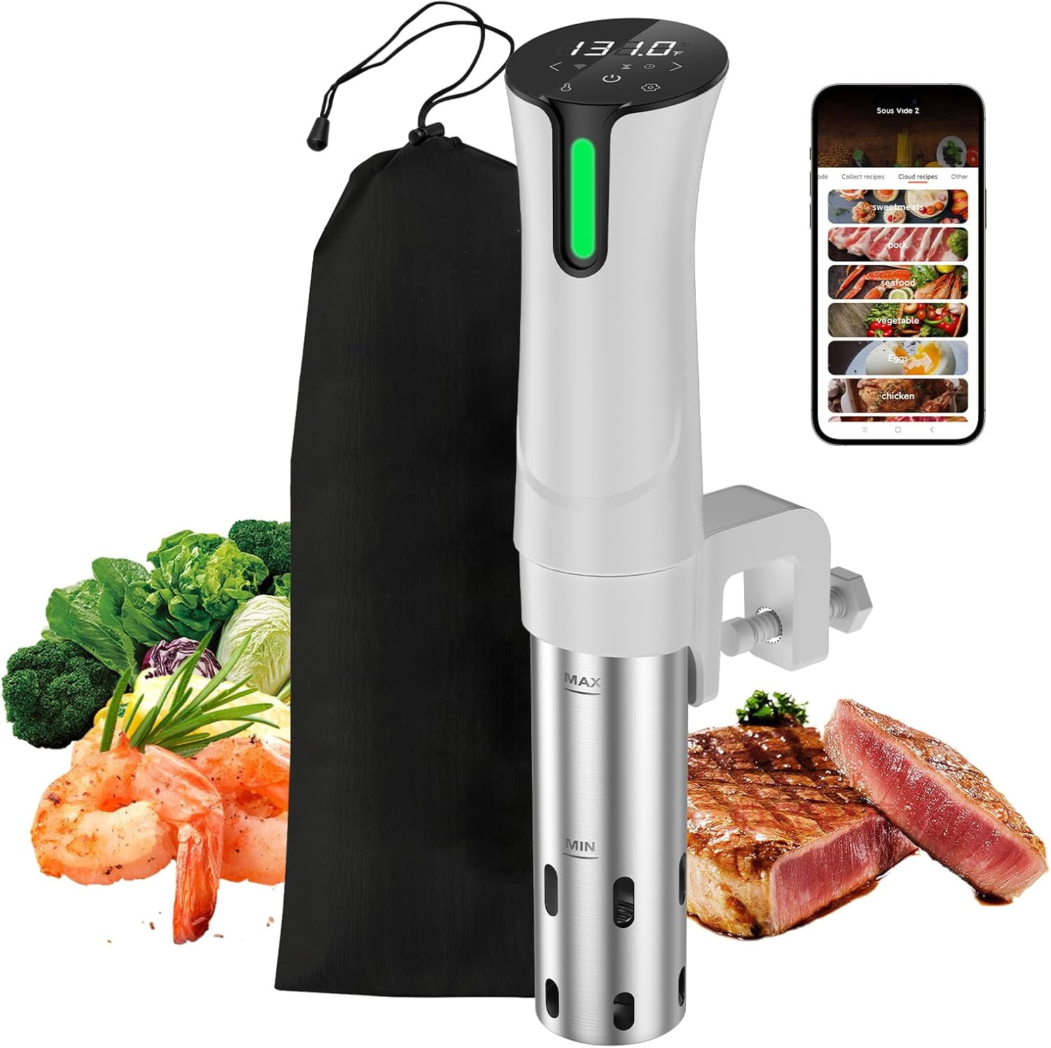 5G WIFI Sous Vide Machine|1100 Watts Sous Vide-Precision Cooker with ...