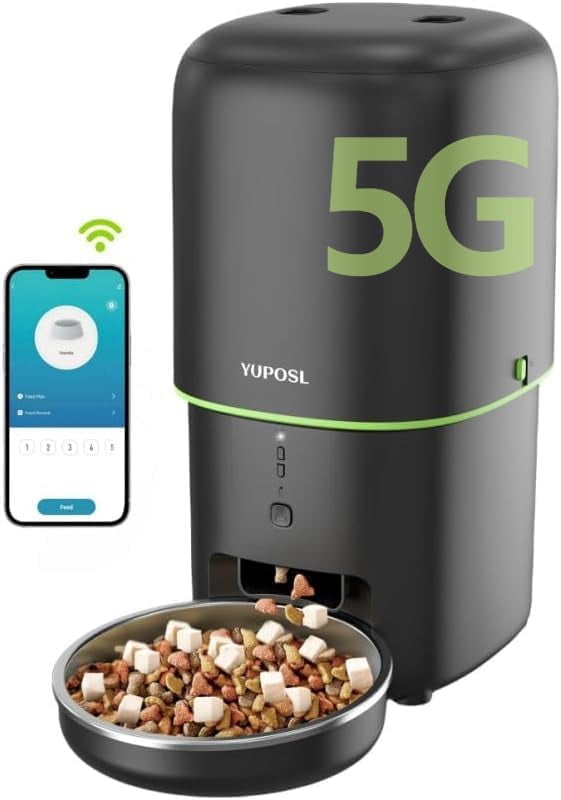 5G WiFi Automatic Cat Feeders Easy to Use - 2L/4L Cat Food Dispenser ...