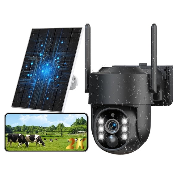 5G WiFi LTE Solar-Powered Security Camera: IP66 Waterproof, 360° Live ...