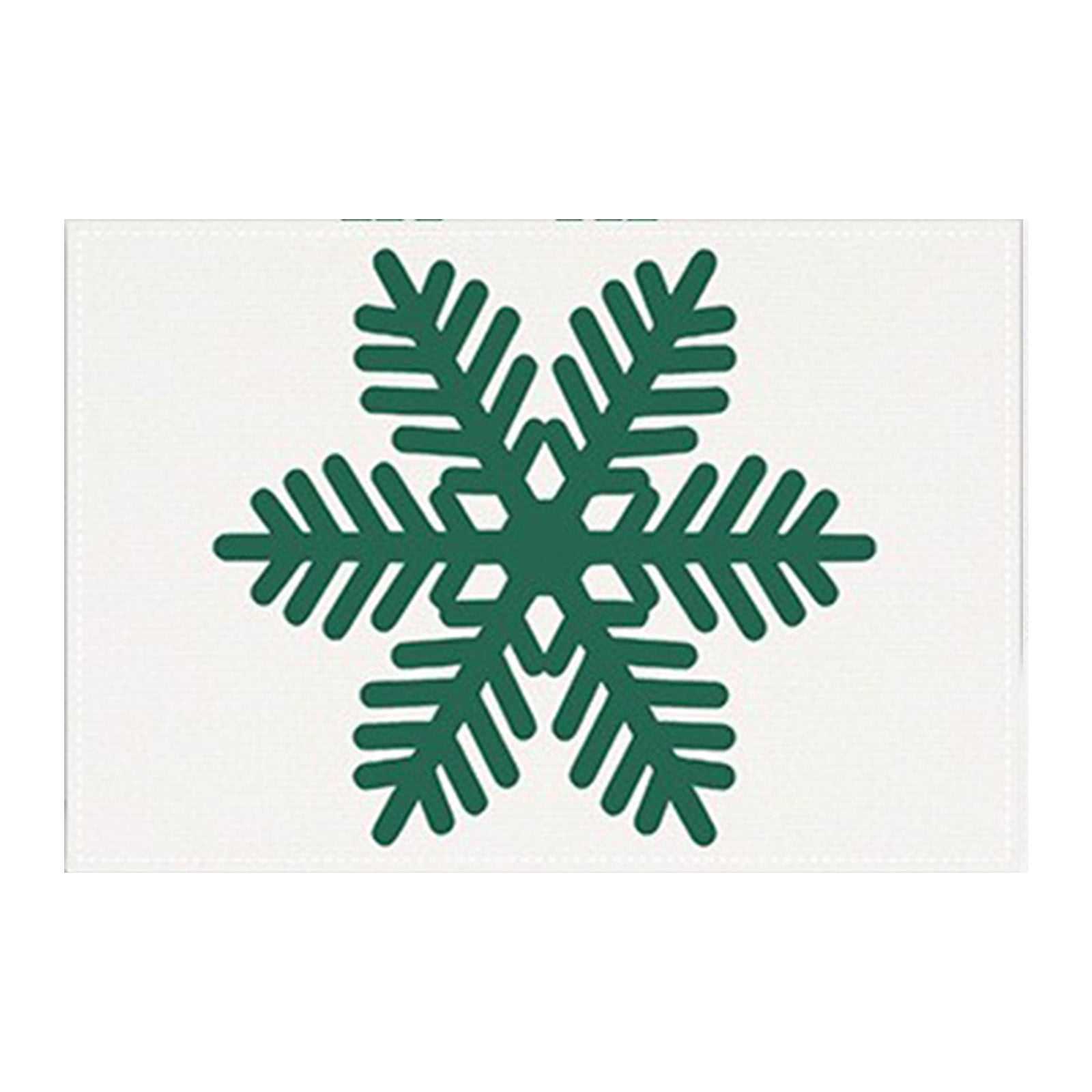 5Green Christmas Snowflake Printed Placemats With Heat Insulation ...