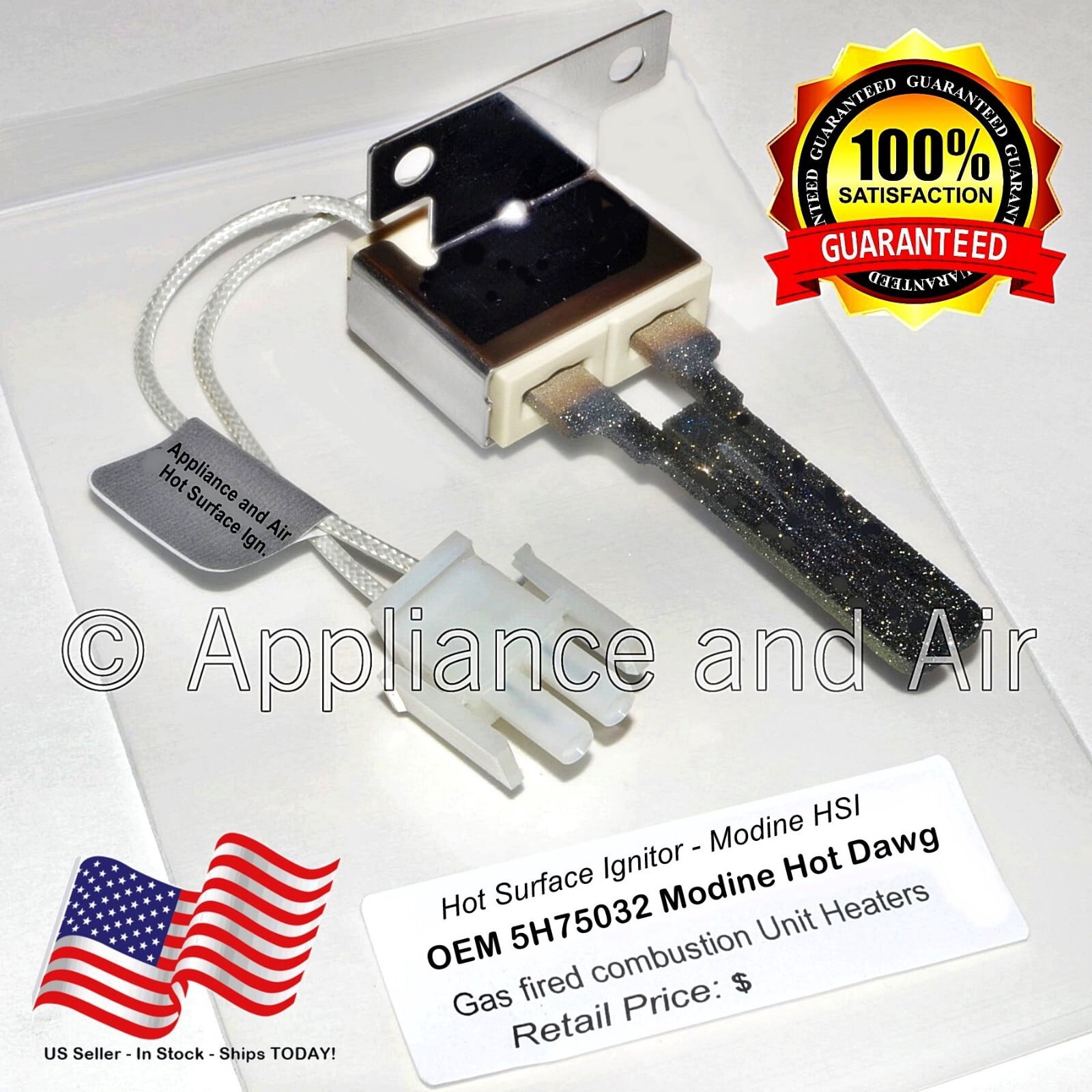 5H75032 Modine Hot Dawg HD Hot Surface Ignitor 5H0750320000, Ships Free ...