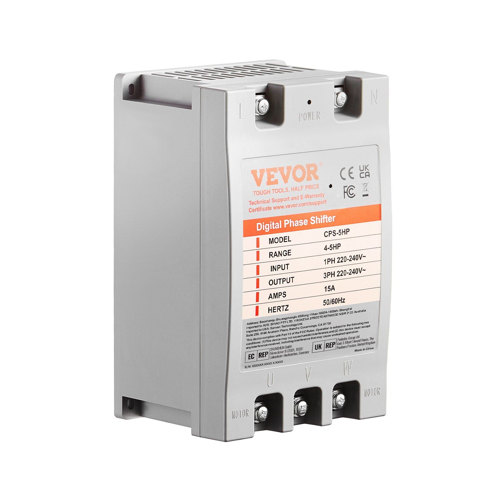5HP 15A 220V Single Phase to 3 Phase Converter, Digital Phase Shifter ...