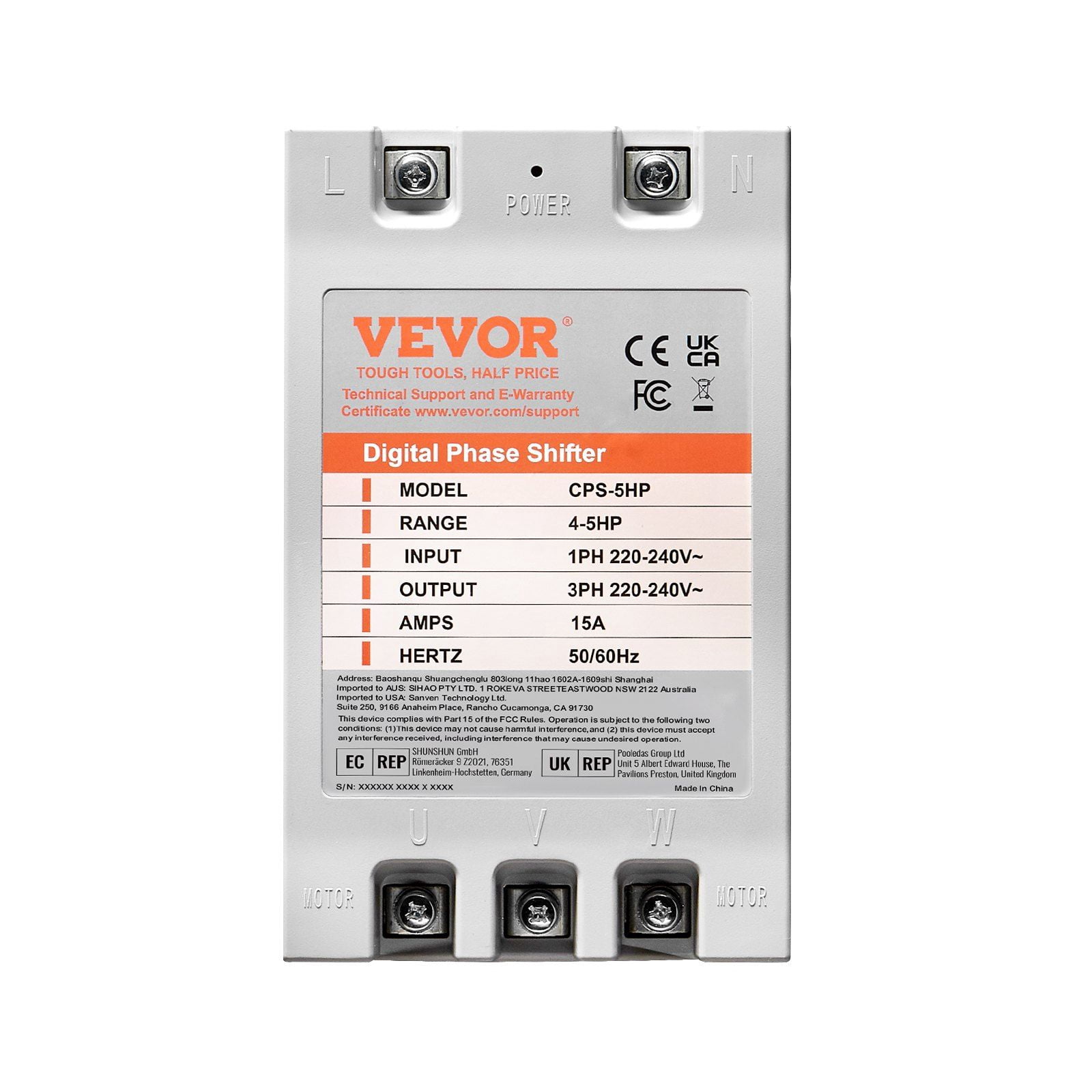 5HP 15A 220V Single Phase to 3 Phase Converter, Digital Phase Shifter ...
