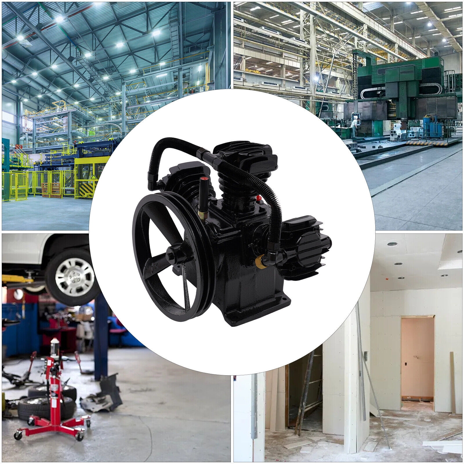 5HP Air Compressor Pump Head Aluminum 115PSI 12CFM 3 Cylinder 1 Stage ...