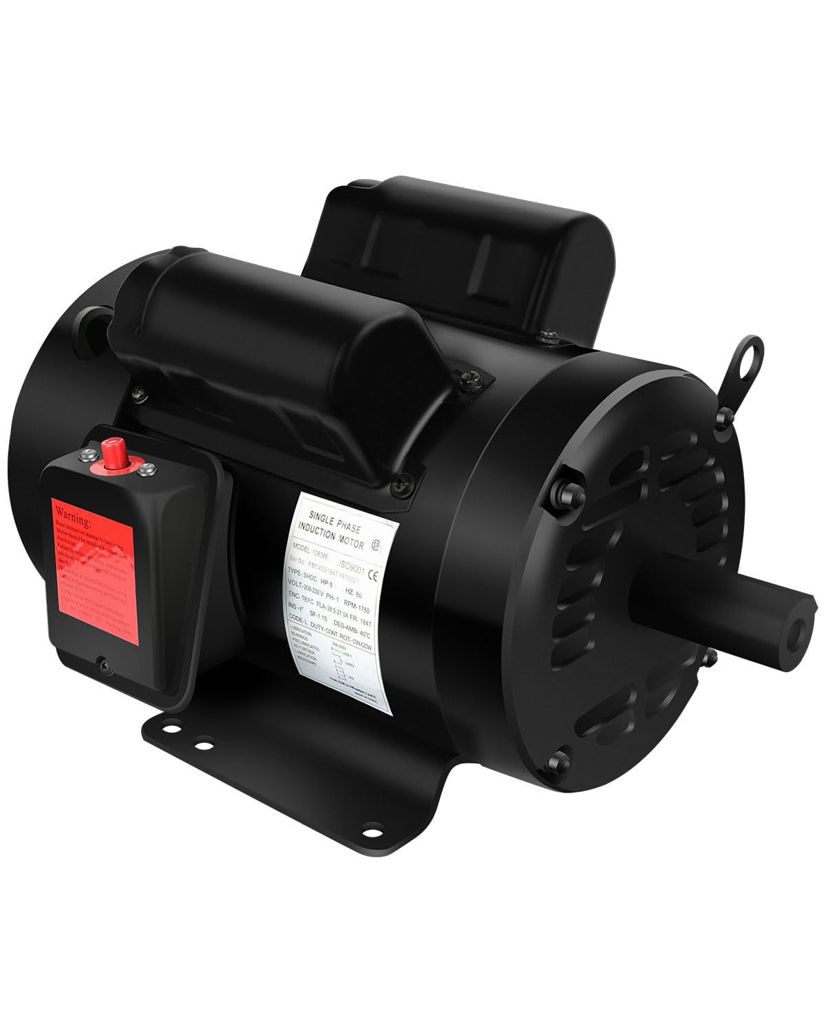 5HP Electric Motor 1750 RPM, Single Phase Air Compressor Motor,184T ...
