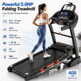 5HP Folding Treadmill for Home with 20Level Auto Incline, 12 MPH Speed ...