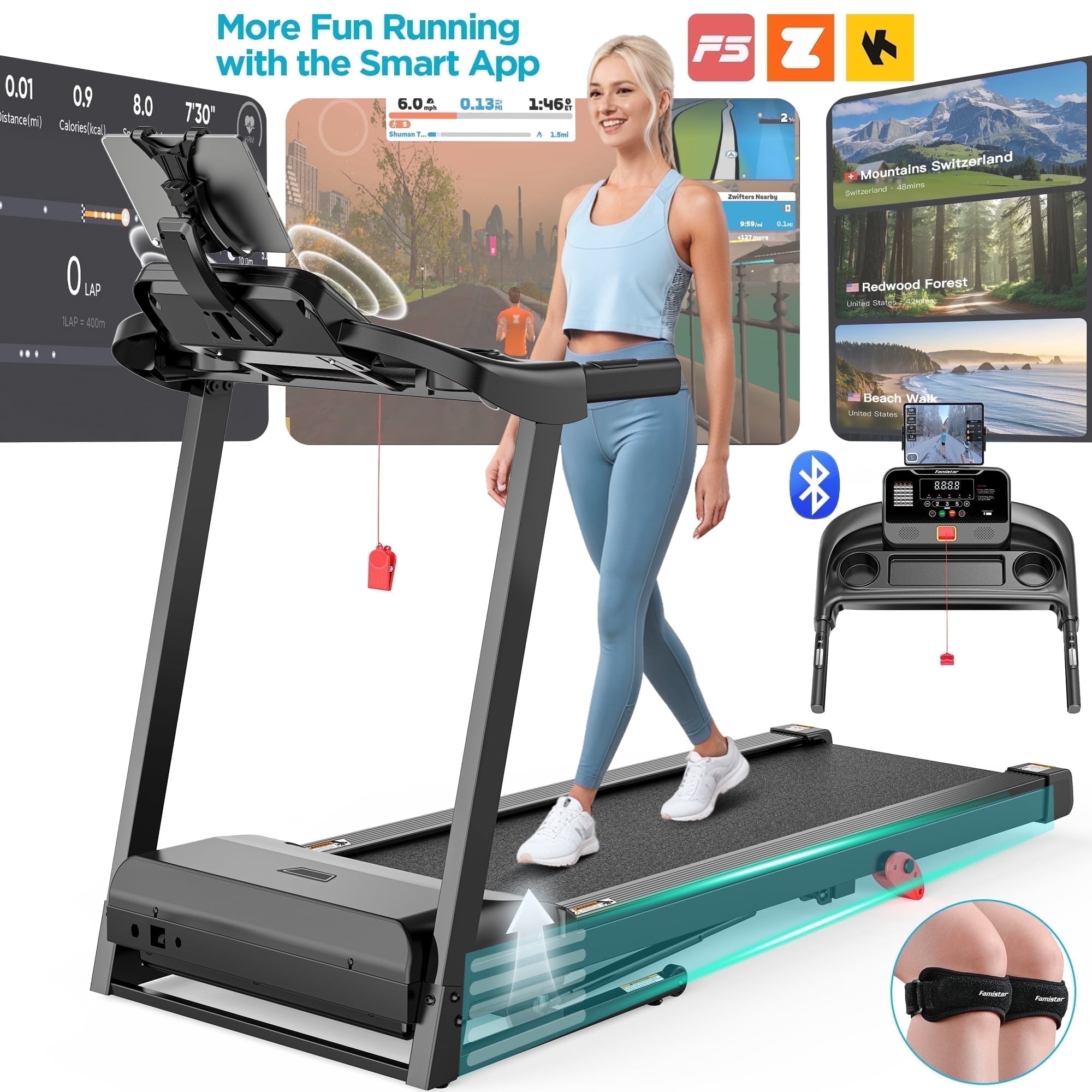 3HP Treadmill for Home, 300LBS Capacity Folding Treadmill w/ Incline ...
