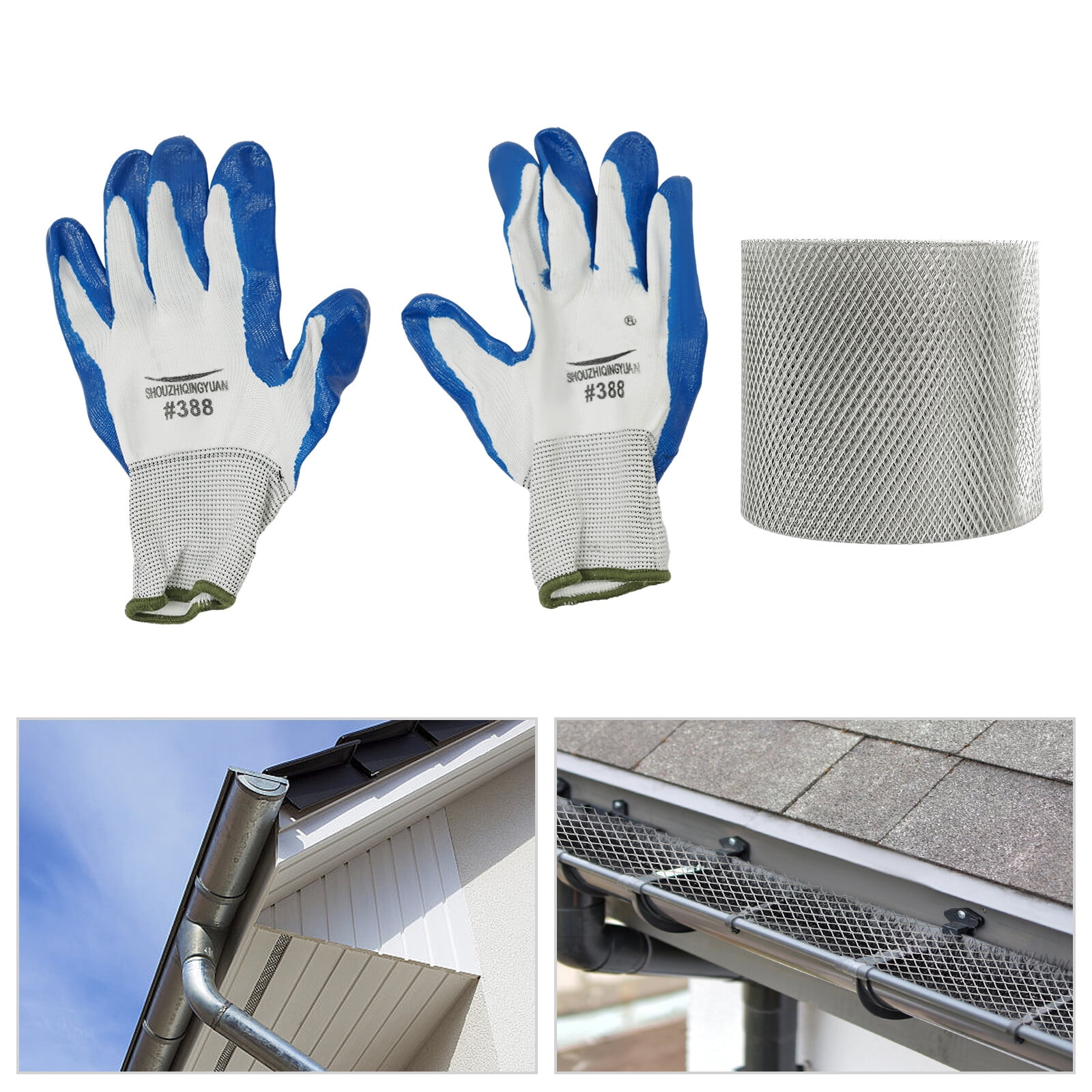 5Inch*50Ft Aluminum Gutter Guard Mesh with Gloves Filter Net Cover ...