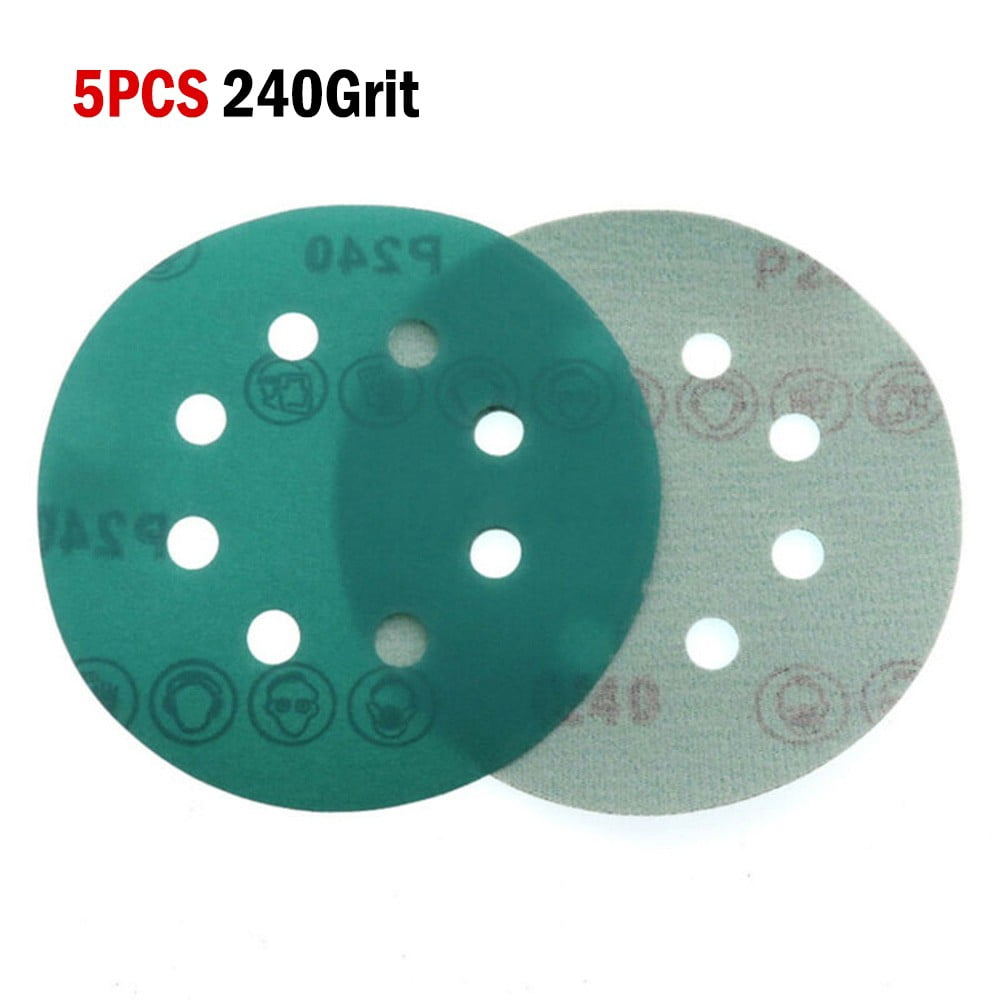 5Inch 8Hole Sanding Discs& Wet Dry Pet Film Green Sandpaper Polishing ...