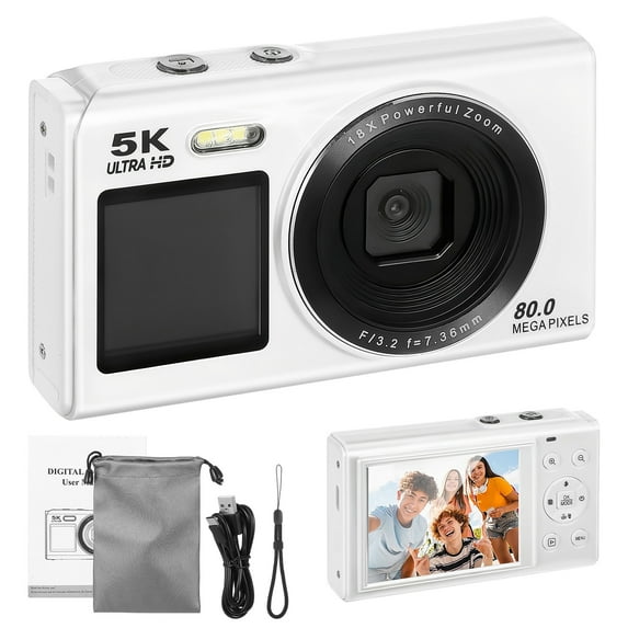 PartyKindom White Retro Style Dual Screen Digital Camera for ...
