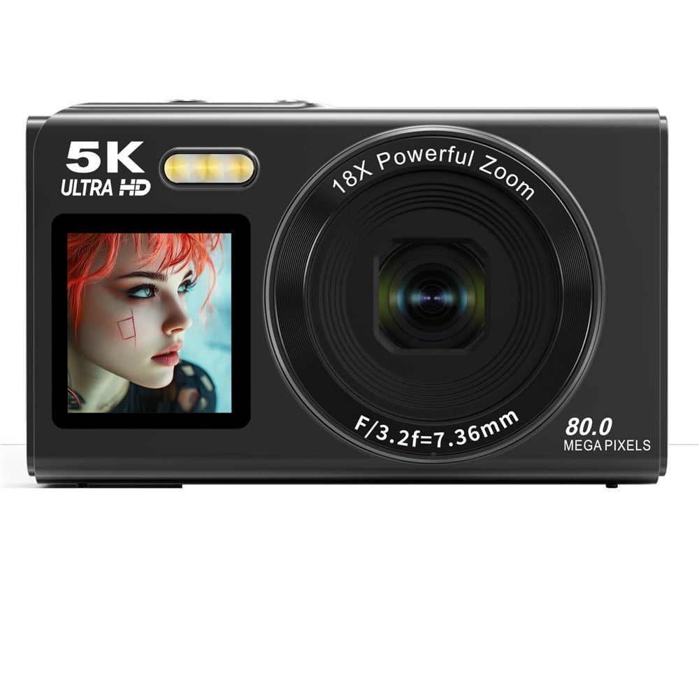 5K Digital Camera, 80MP Dual-Screen Selfie Camera with WiFi & Multi ...