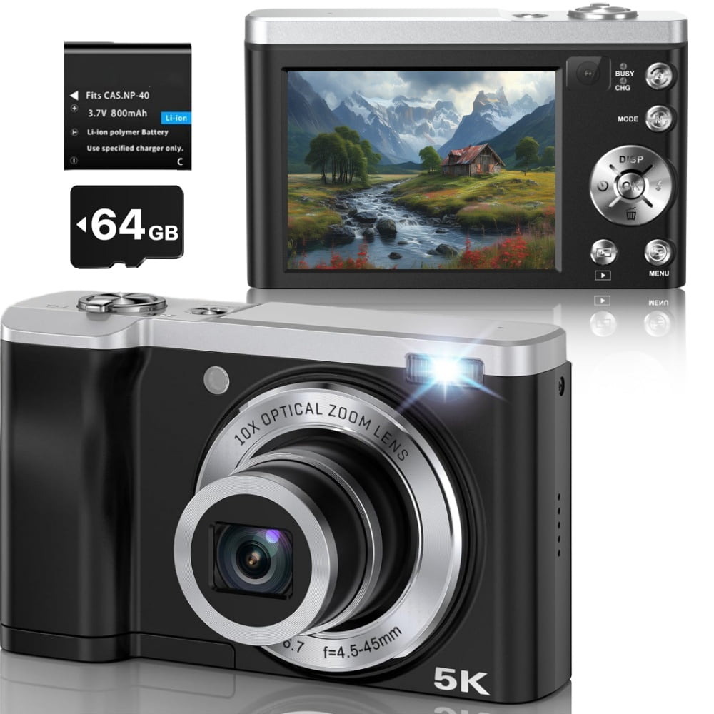 5K Digital Camera Photography Autofocus,56MP 10X Optical Zoom Vlogging ...