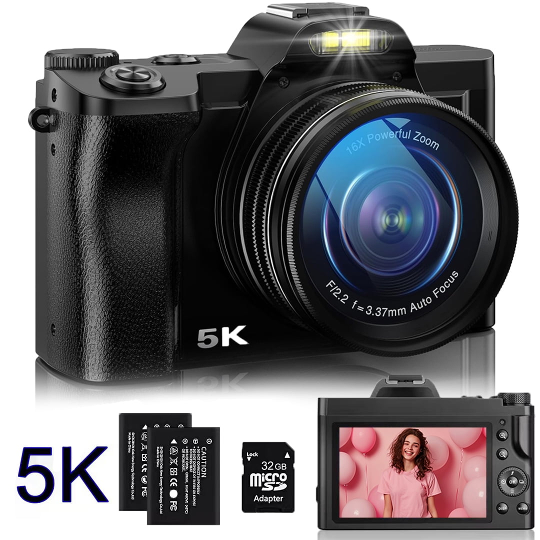 5K WiFi Digital Camera 48MP Autofocus Compact Video Camcorder for ...