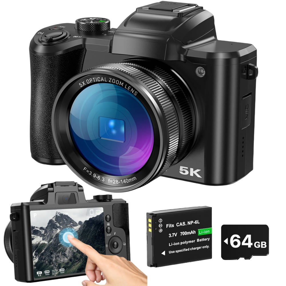 5K Digital Camera WiFi Autofocus Vlogging Camera for Photography and ...