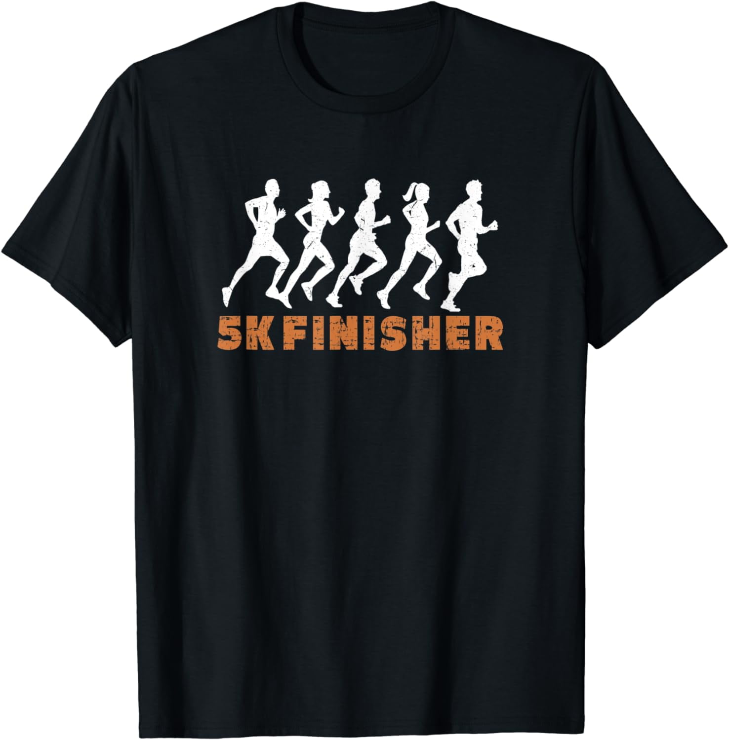5K Finisher Runner Silhouette Funny Race Running Saying T-Shirt ...