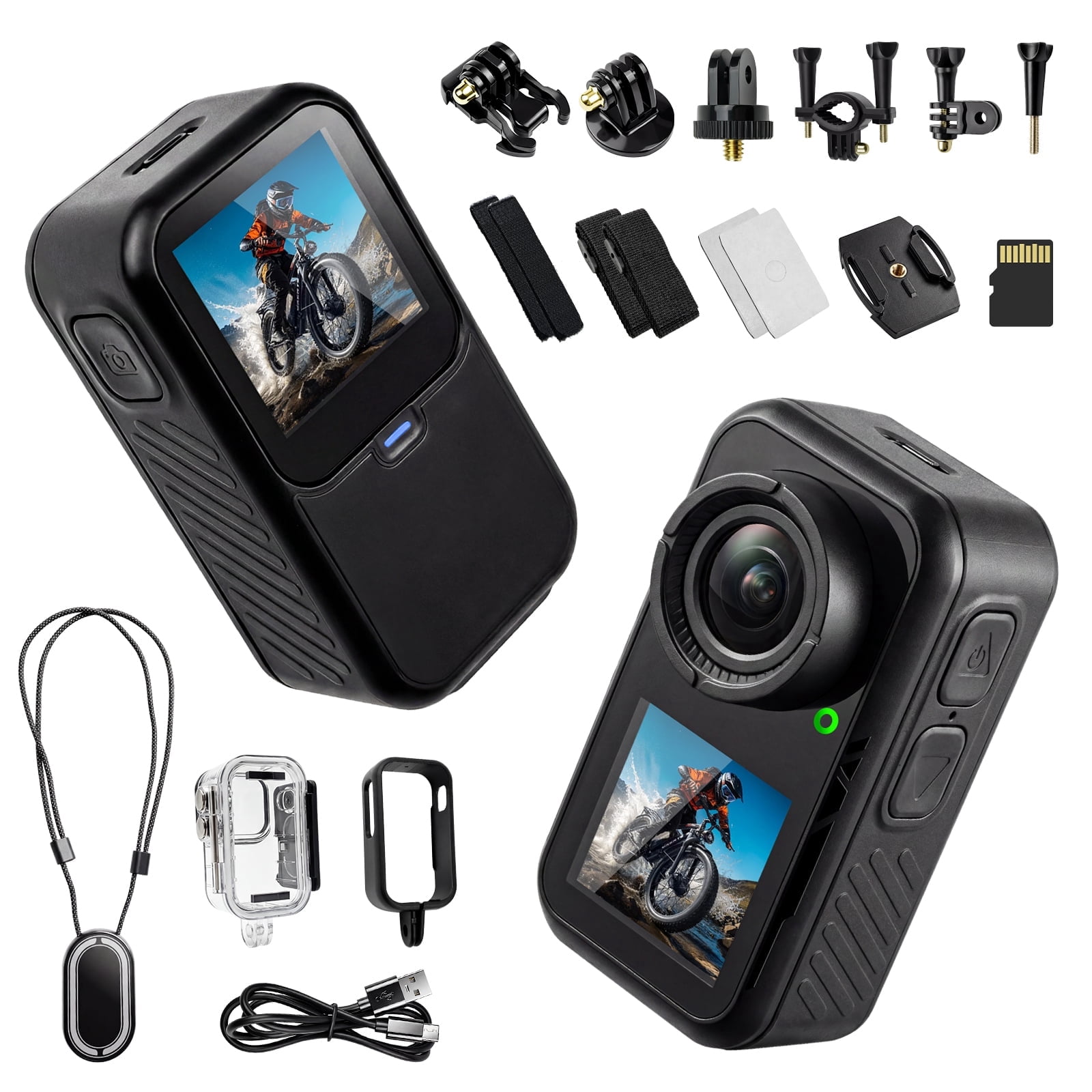 5K Mini Action Camera with Dual Touchscreen, EIS Stabilization ...