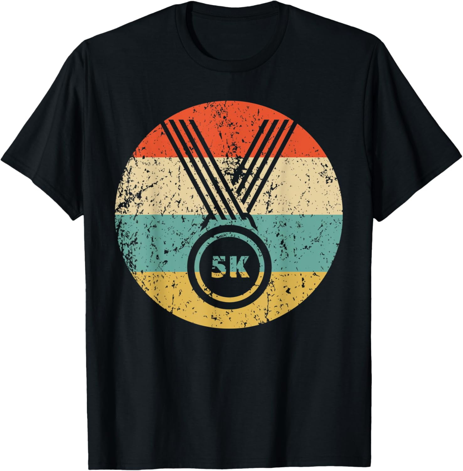 5K Race Finisher Medal Icon Retro Running T-Shirt men and women can ...