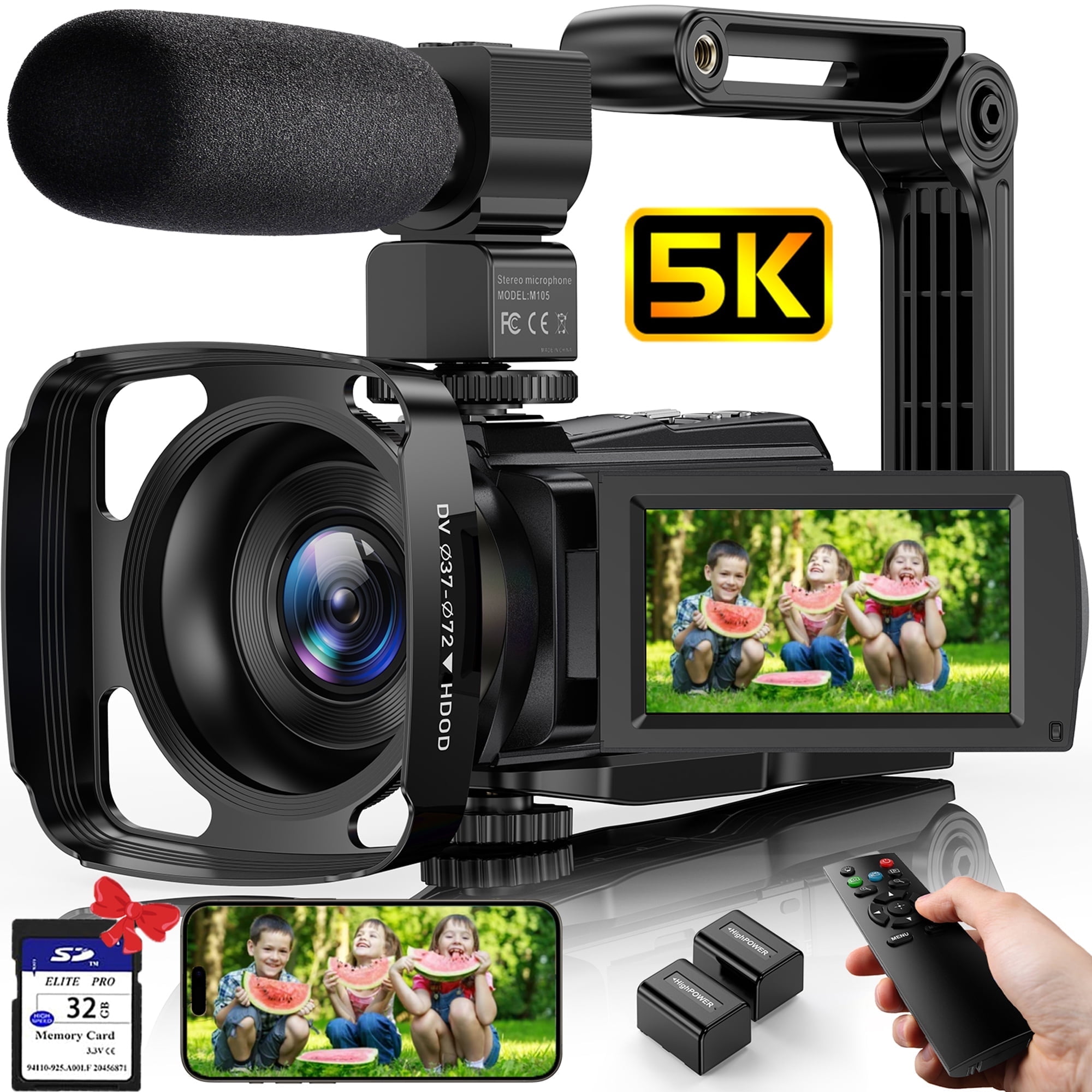 5K Video Camera Camcorder 48MP UHD Wifi IR Night Vision, Professional ...