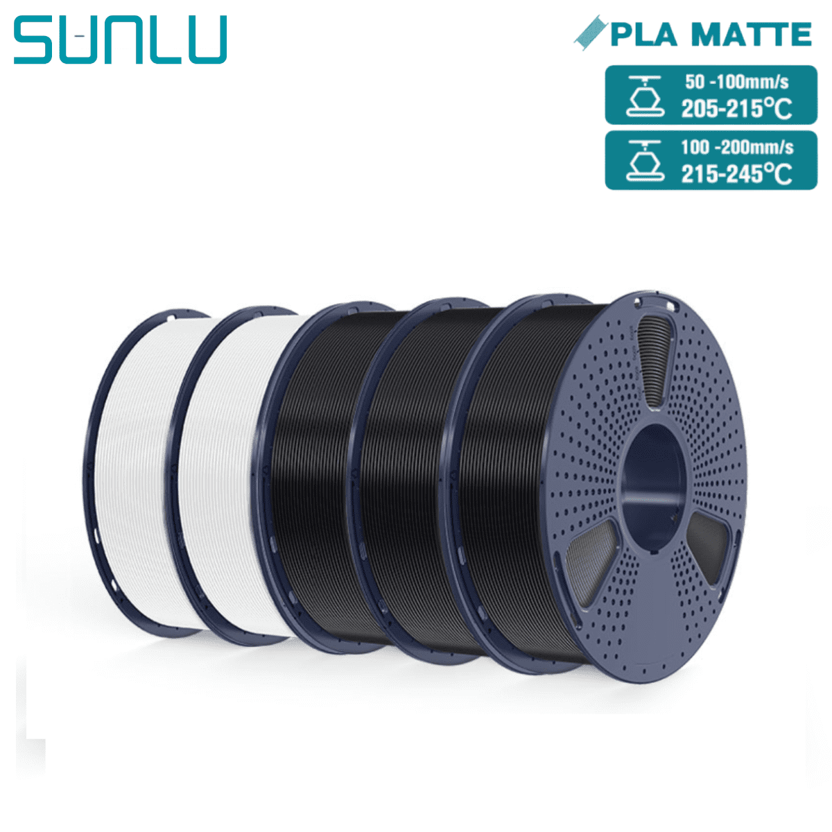 5KG PLA Matte 3D Printer Filament 1.75mm 1KG/Roll Frosted Texture ...