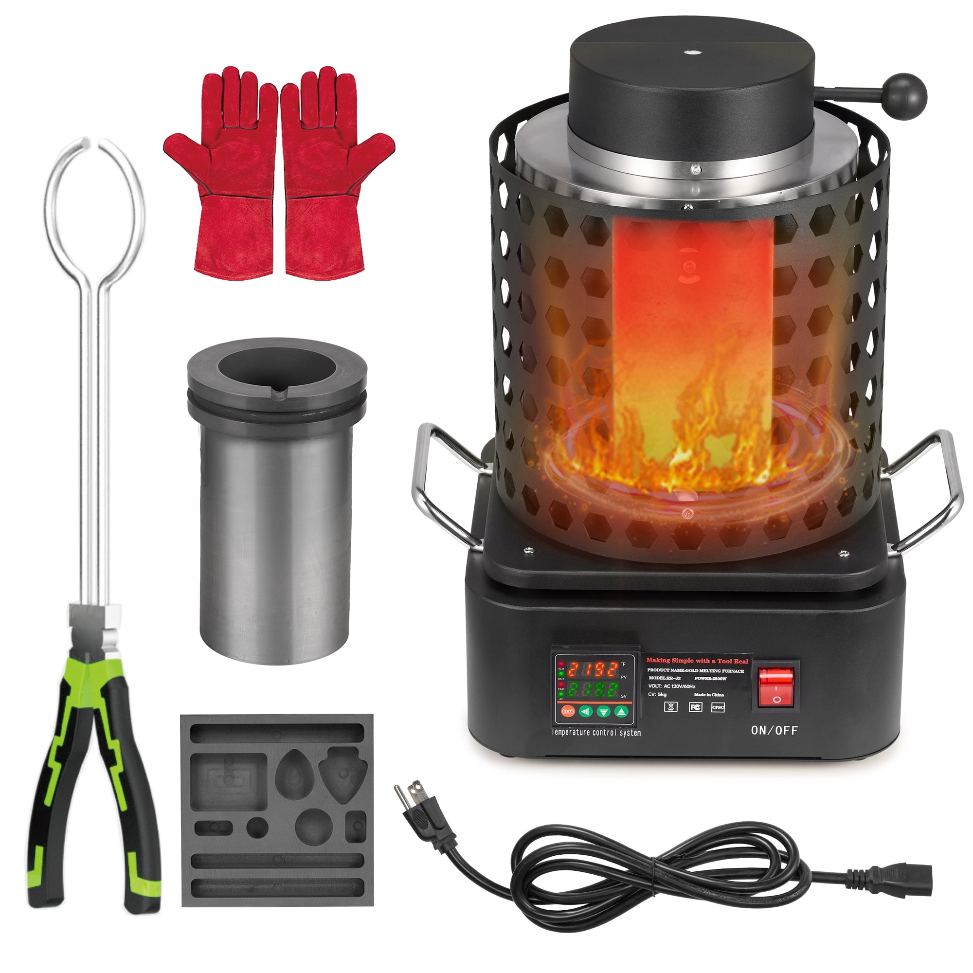 Naipo 5KG Smelting Furnace Kit ,1200°C/2192°F , 2500W Automatic ...