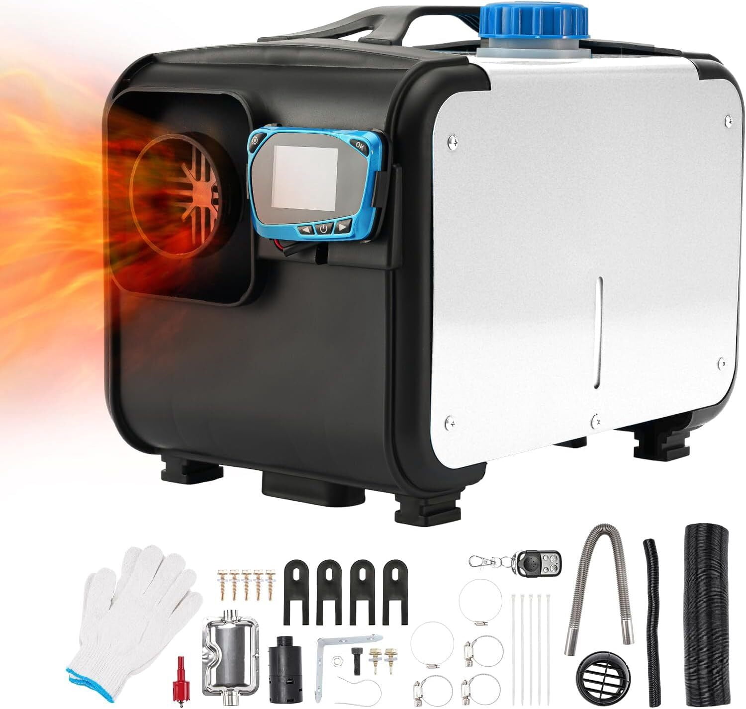 5KW 12V Diesel Air Heater Portable Parking Heater w/Muffler 5L Tank for ...