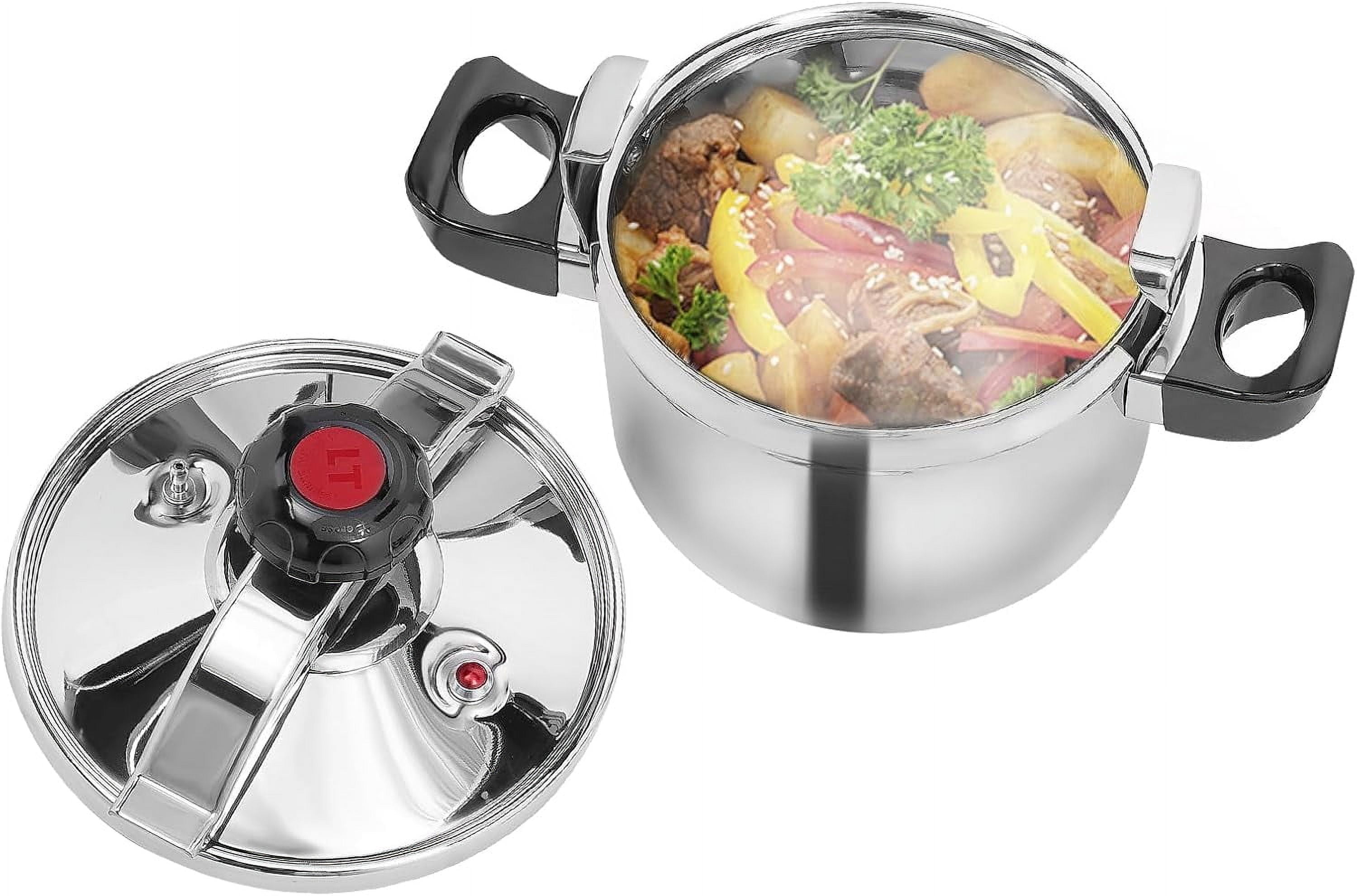 5L/4.54 Qt Pressure Pot, Pressure Cooker, 201 Stainless Steel Pressure ...