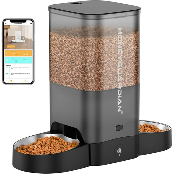 5L Automatic Feeder for Two Cats, 5G WiFi Feed Pet Feeder with ...