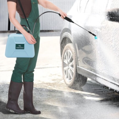 5L Blue Rechargeable Sprayer Battery Powered Pump Fertilizing Pest Weed ...