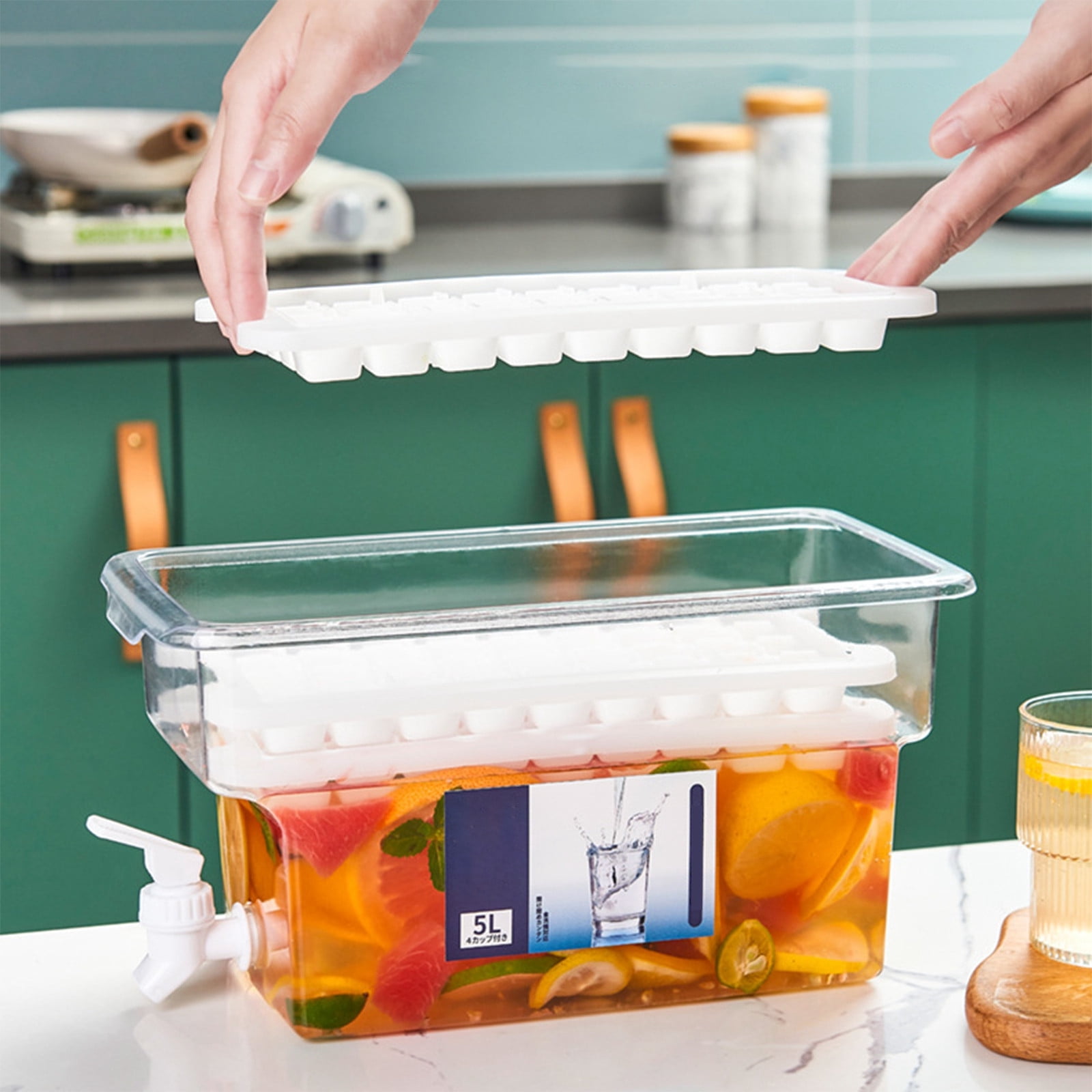 5L Cold Drink Dispenser with Faucet | Refrigerator Water Pitcher for ...