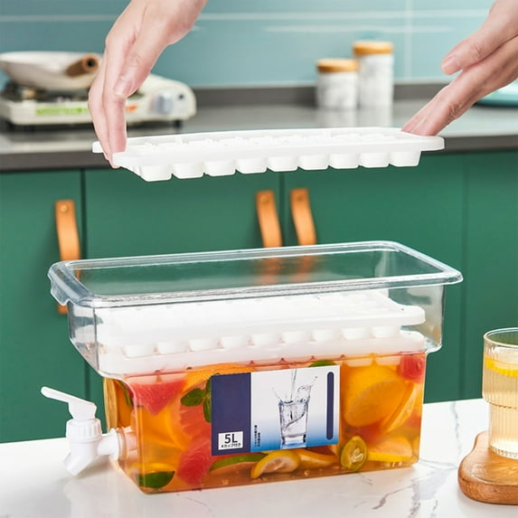 5L Cold Drink Dispenser with Faucet | Refrigerator Water Pitcher for ...