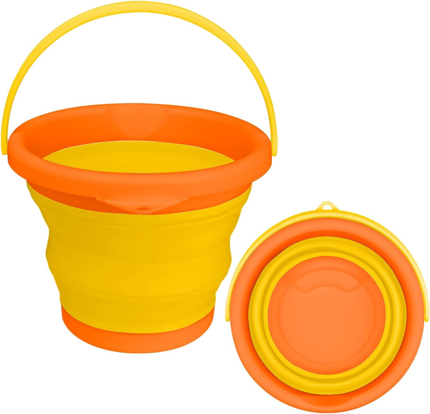 5L Collapsible Car Wash Bucket with Handle, Silicone Ice Bucket for ...