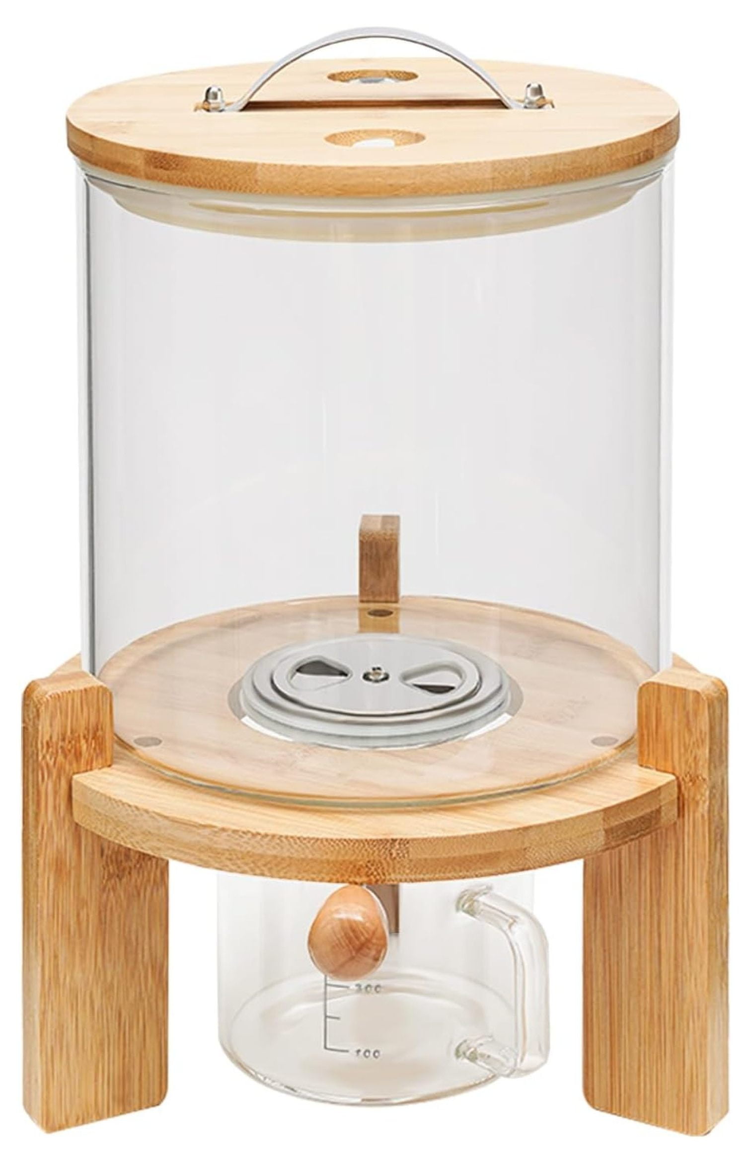 5L Glass Rice Dispenser with Airtight Lid,Glass Cereal Dispenser w ...